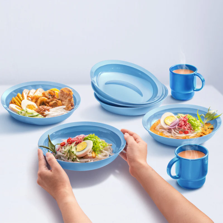 Tupperware Plate O Bowl / Pates O Bowls (6) 700ml Green / Blue - 1 set ...