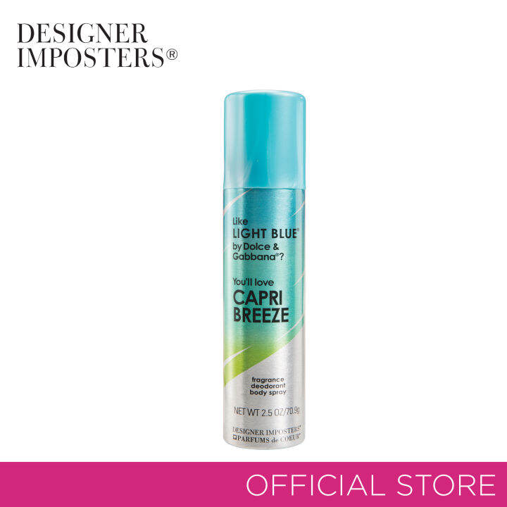 D&G Light Blue by Designer Imposters CAPRI BREEZE Fragrance Body Spray ...