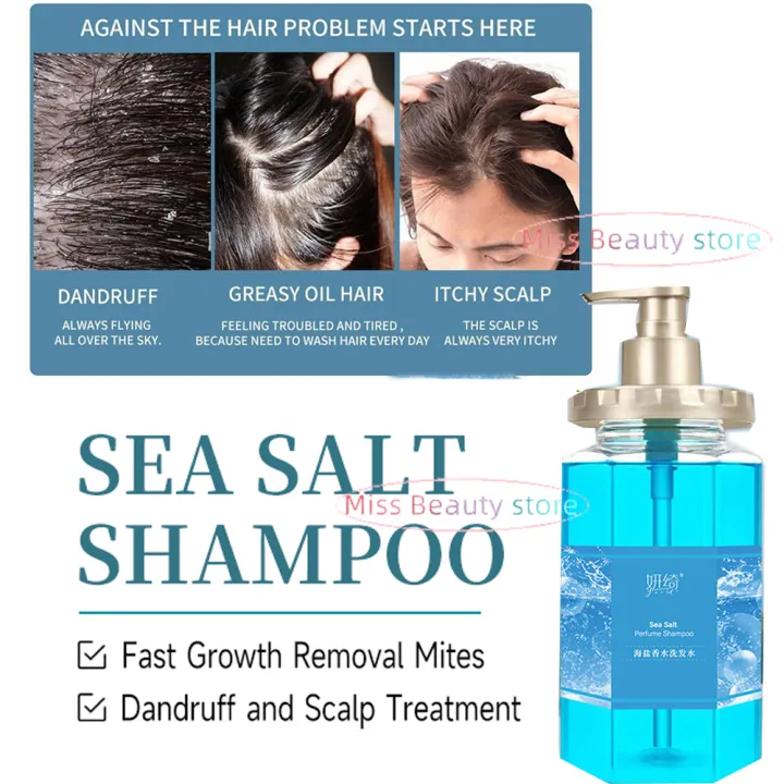 500ML Sea Salt Shampoo Anti Dandruff Shampoo Psoriasis Shampoo For Scalp Itching Hair Treatment ...