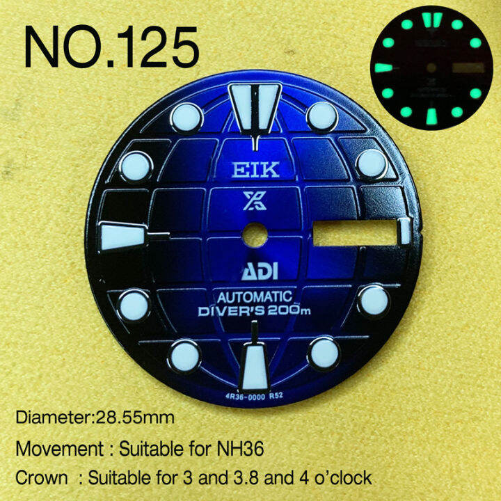 NH36 Dial New Modified C3 Luminous Dial Watch Dial SKX007 Small ...