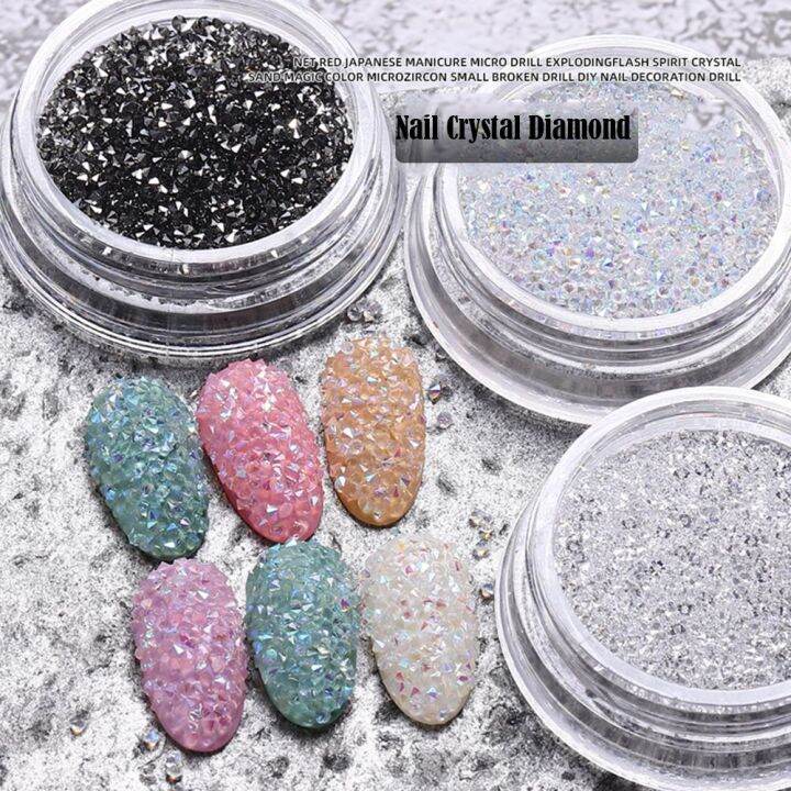 Y2K2 ญี่ปุ่น เพชรเต็ม ซูเปอร์แฟลช ออโรร่า เพ้นท์เล็บ ไดมอนด์ เครื่องประดับคริสตัลสำหรับเล็บ ...