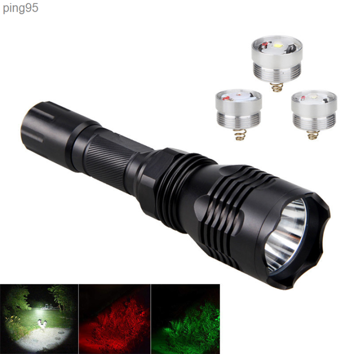 Tactical Flashlight Green 802 Strong Light Long Range King Outdoor ...