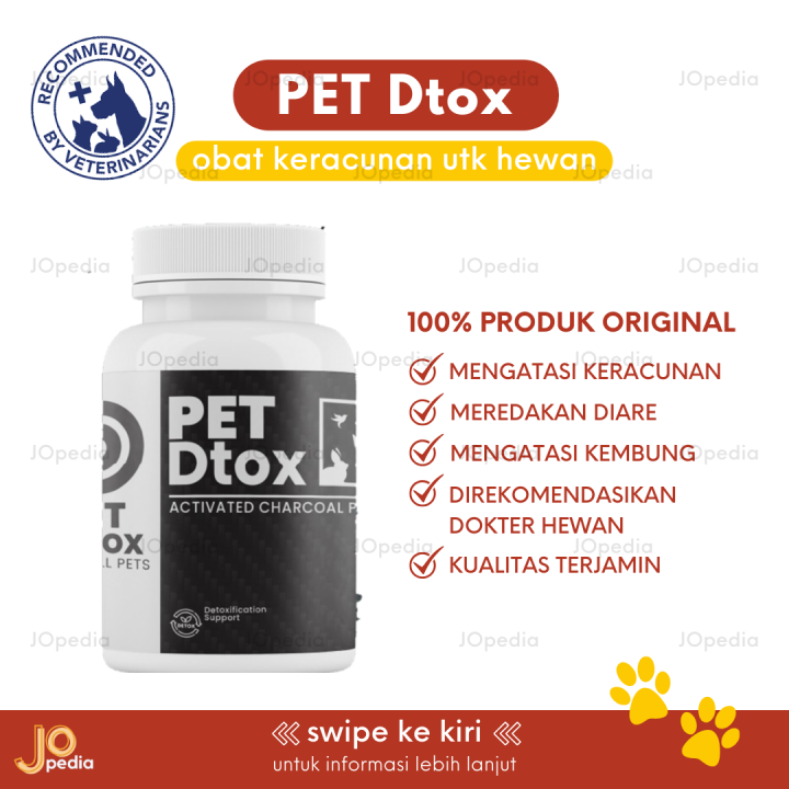 PET Dtox Obat Keracunan Kucing Anjing Diare Kembung Norit Hewan Activated Charcoal | Lazada ...