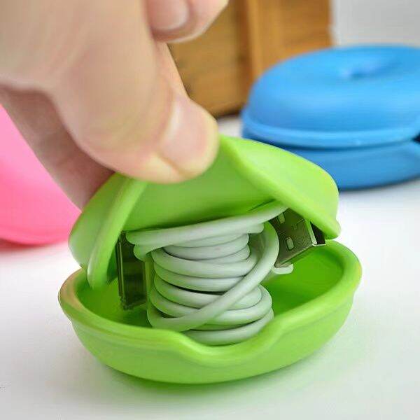 Round Silicone Data Cable Storage Winder Organizer Wire Cord Management ...