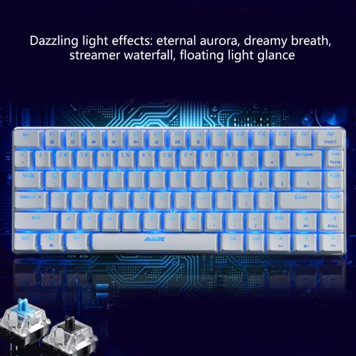 Ajazz AK33 Mechanical Gaming Keyboard Black / Blue Switch 82 Keys Wired Keyboard for PC Games ...