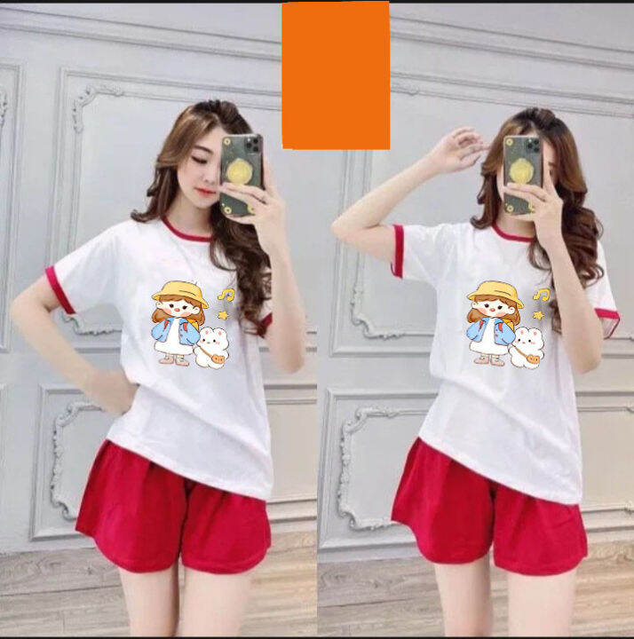 KHO HÀNG THIẾT KẾ Bộ ngủ áo thun phối màu bé và thỏ kèm quần đùi size từ 9 đến 57kg | Lazada.vn