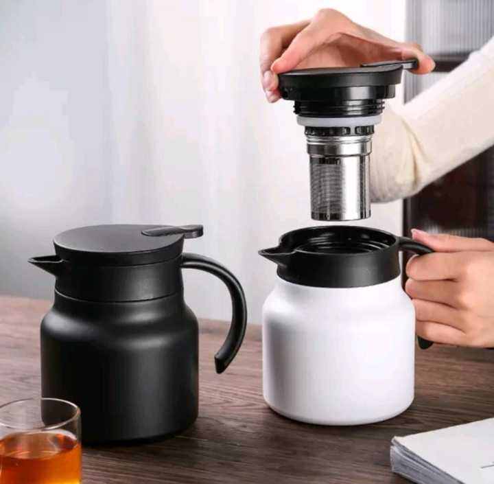 Termos Teko Teh Kopi Dengan Saringan Bahan Stainless Steel 1L - Hitam ...