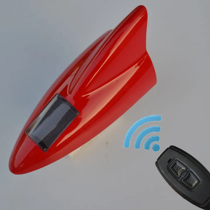 Shark Fin Solar flash lamp car antenna LED lamp modified car top ...