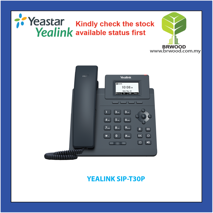 YEALINK SIP-T30P: ENTRY-LEVEL IP PHONE 1 LINE WITH POE | Lazada