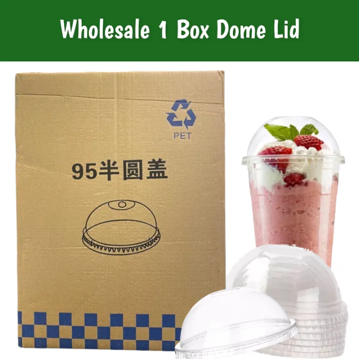 Dome Lid 95mm (Wholesale 1 Box =1,000 pcs) For Ppy Cups / U Cups Milk ...