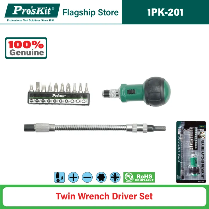 Pro'sKit 1PK-201 Flexible Ratchet Driver Set | Lazada
