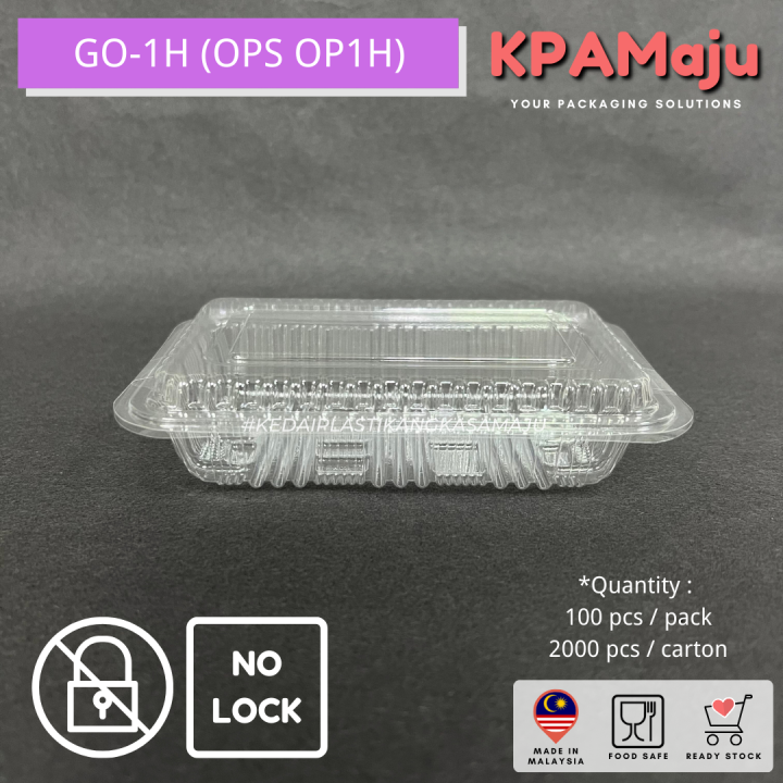 [100PCS] GO-1H (OPS OP1H) - Bakery Disposable Plastic Clear, Bekas Kuih ...