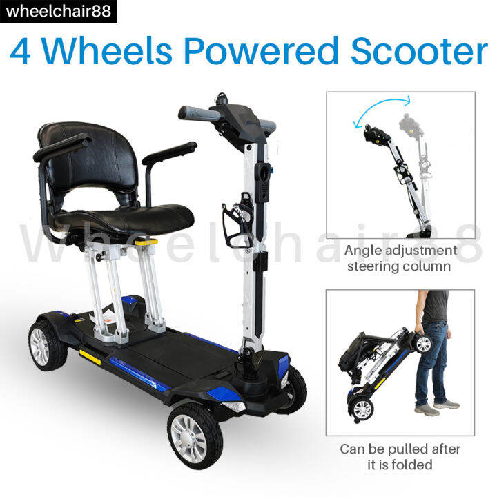 Foldable Power Scooter - Dash. Easy To Fold Into Compact Size, 4 Wheels ...