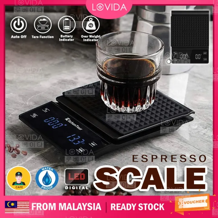 LOVIDA Malaysia Digital Coffee Espresso Scale Accuracy 0.1g - 3000g ...