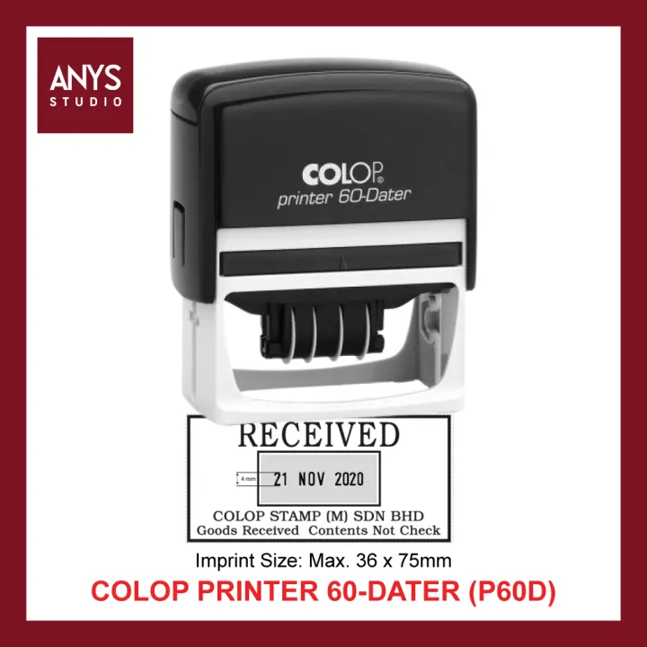 [Custom Made] COLOP (P60D) Printer P60 Dater Self Inking Stamp | Lazada