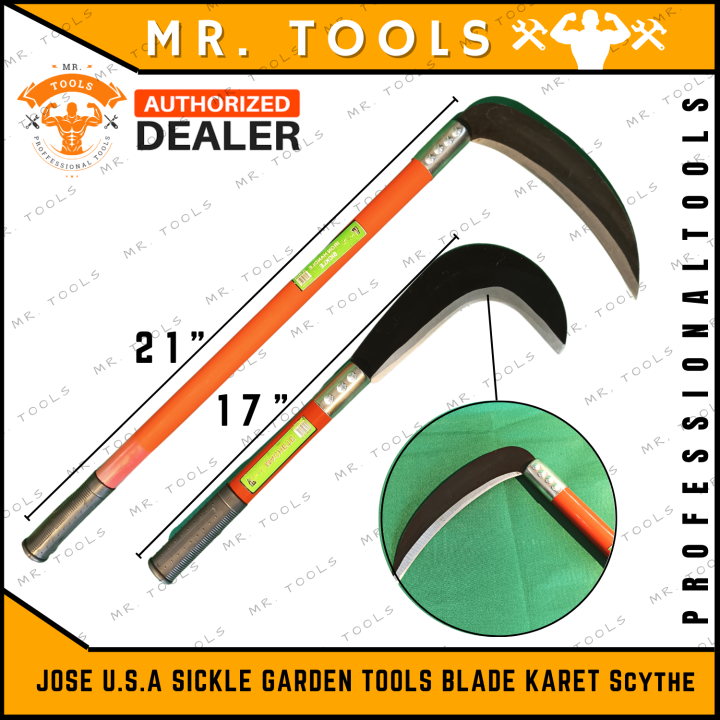 (PANGGAPAS) JOSE U.S.A SICKLE LONG HANDLE KARET SCYTHE FOR GARDENING ...