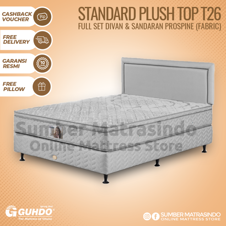 Guhdo Spring Bed Kasur Standard Plush Top Prospine Style - FULL SET ...