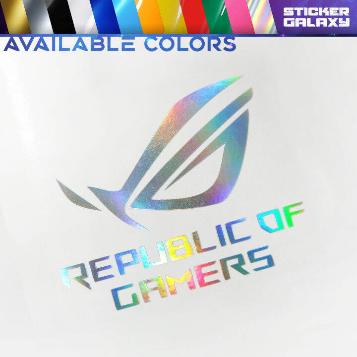 REPUBLIC OF GAMERS pc gamer vinyl sticker WATERPROOF decal for pc case ...