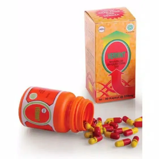 Vermint 30kapsul/ vernin / obat penyakit tipus / obat cacing 30 kapsul ...