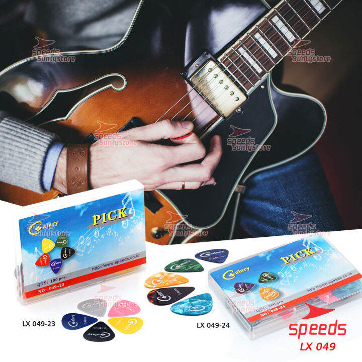 SPEEDS Pick Gitar Alat Musik Celluloid Murah Pemetik Gitar Akustik 0,46 ...