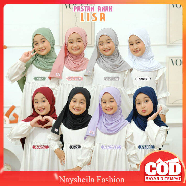PASTAN ANAK LISA UK 2,5 MIULAN HIJAB KIDS BAHAN JERSEY STELLA PASHMINA ...