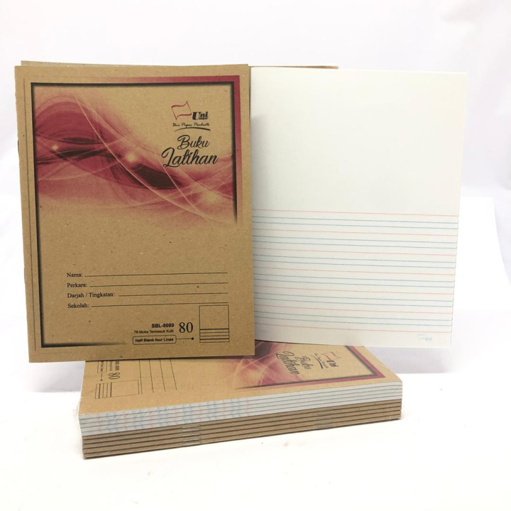 80 Pages F5 Exercise Book 4 Line Half Blank(10pcs/pack) | Lazada