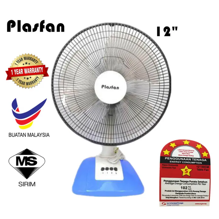 Plasfan Table Fan PTF-12 ( 12 Inch ) | Lazada