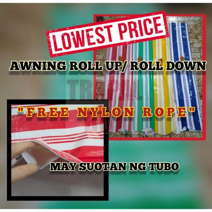 ROLL UP MAYAMA AWNING STRIPES TRAPAL LONA TOLDA TARPAULIN WITH INNER ...