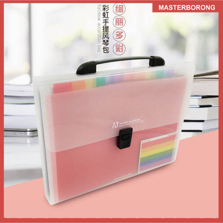masterborong Multilayer 13 Pocket Grid A4 Paper Folder File Stationery ...