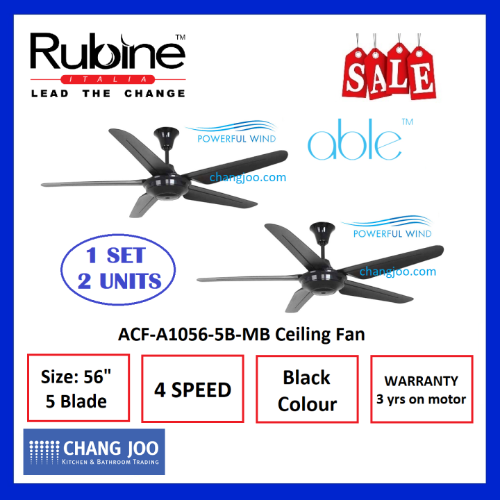 Rubine Able ACF-A1056-5B-MB Ceiling Fan (2 UNITS) | Lazada