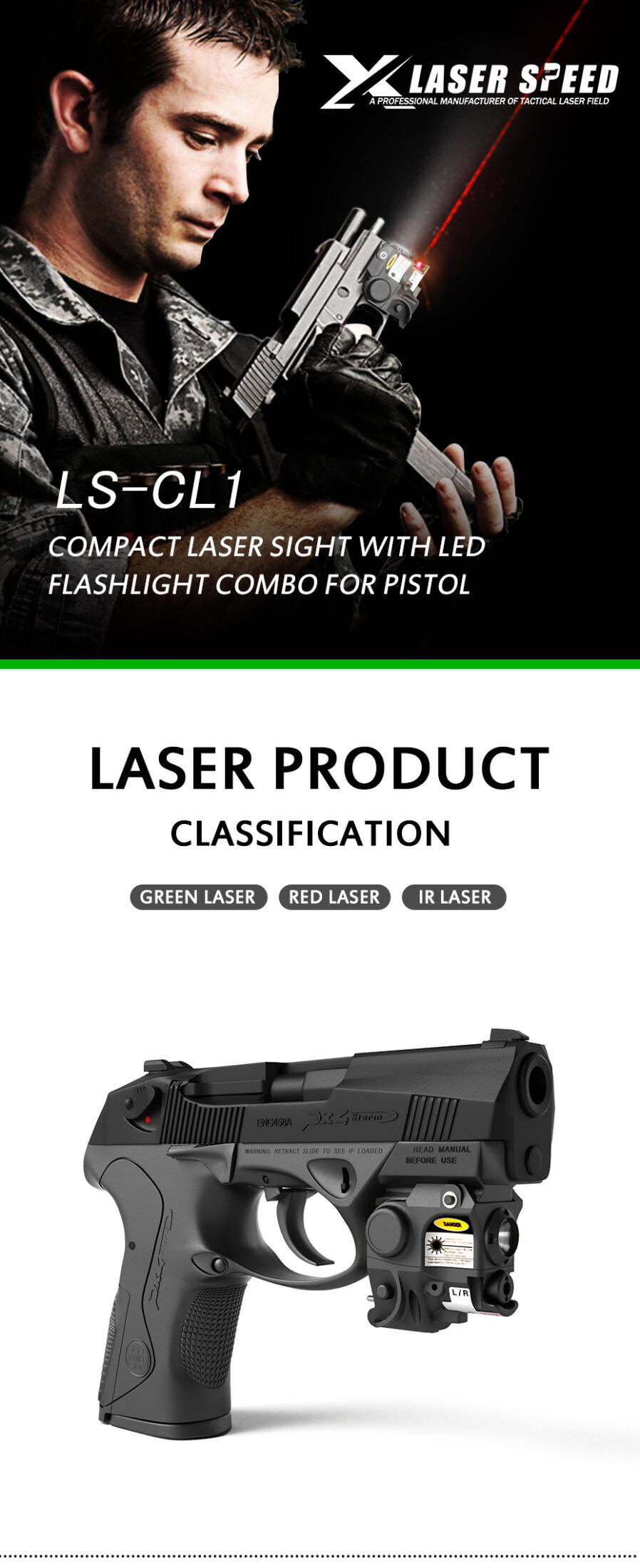 Tactical Compact LED Light with Green Red Sight Combo for Taurus g2c ...