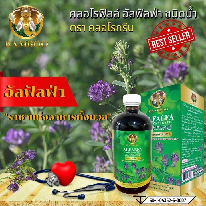 ส่งด่วน BAMBOO Chlorophyll คลอโรกรีน คลอโรฟิลล์ อัลฟัลฟา ชนิดน้ำ ของแท้ ...