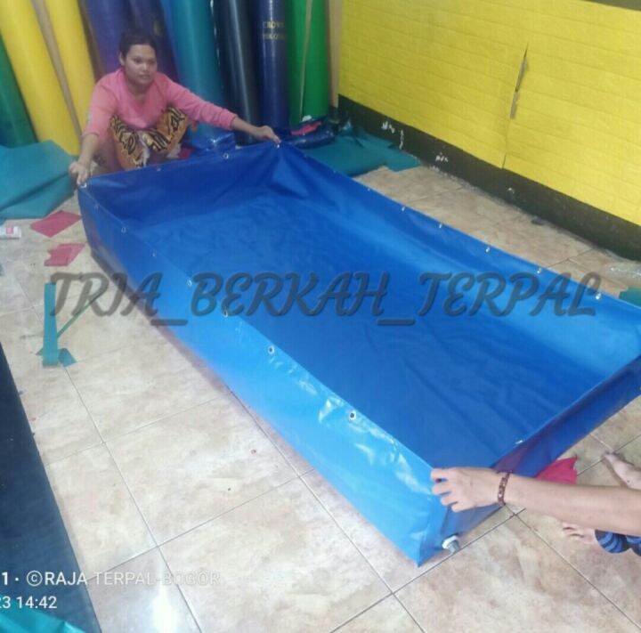 kolam terpal 2x3x0,5 PVC ORCHID +Pembuangan air | Lazada Indonesia