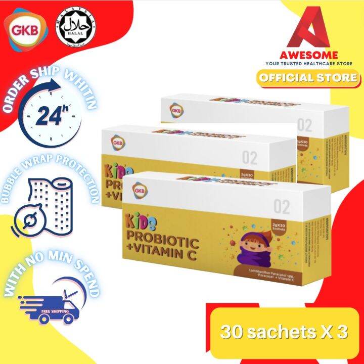 GKB Kids Probiotic + Vitamin C (30'S / 3X30'S) (For Your Child’s ...