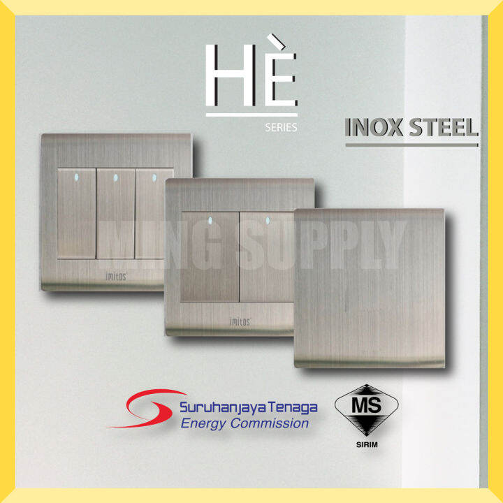 MS_ SIRIM Imitos HE Series Inox Steel Socket Switch Modern Design Wall ...
