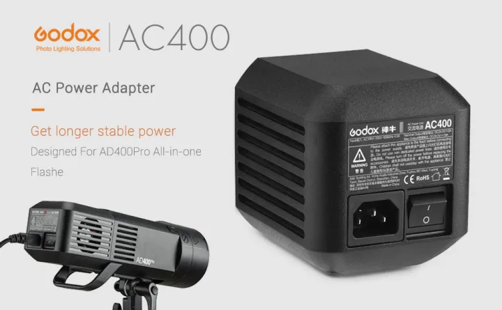 GODOX AC400 for AD400PRO AC Adapter อแดปเตอร์เสียบไฟบ้าน สำหรับแฟลช โกด ...
