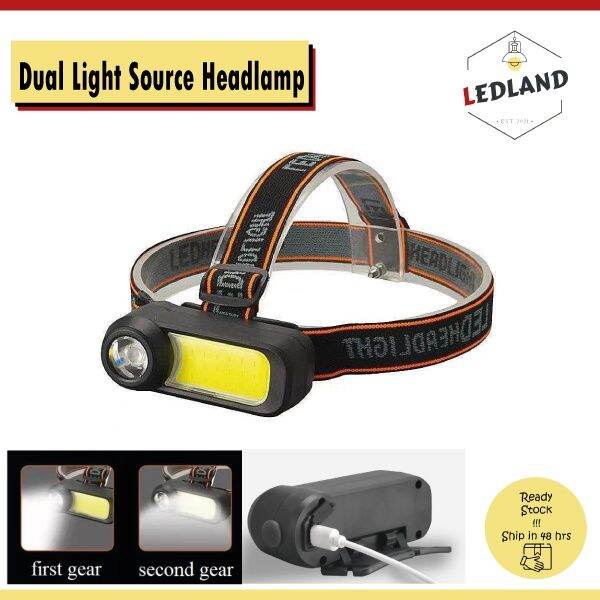 LEDLAND LED COB Dual source light headlamp headlight portable ...