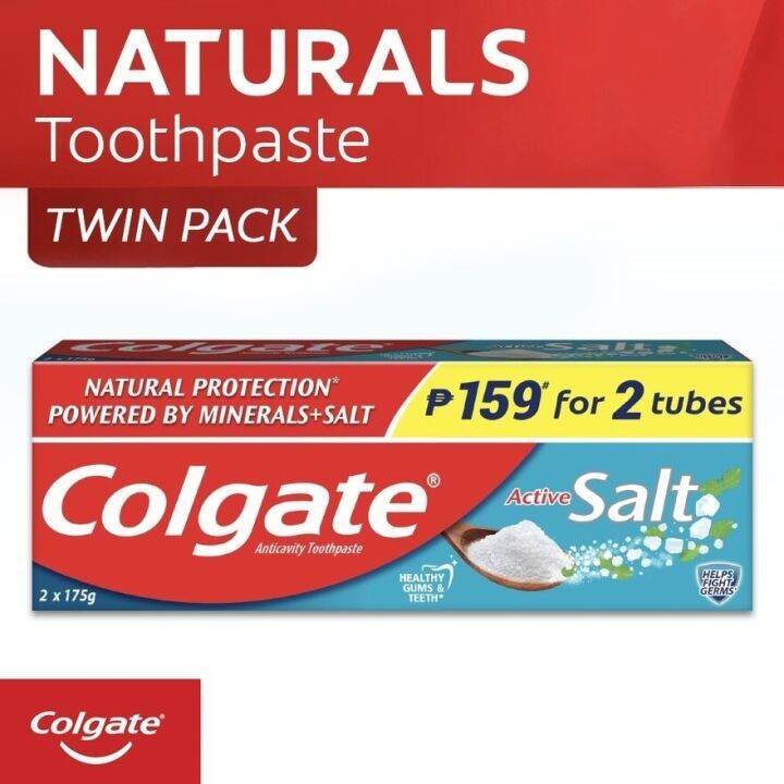 COLGATE Active Salt Natural Toothpaste 175g Twin Pack | Lazada PH