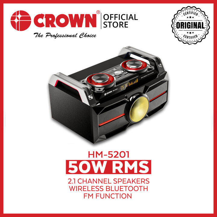Crown HM-5201 2.1 Channel Home Theater Speaker HI-FI Karaoke System ...