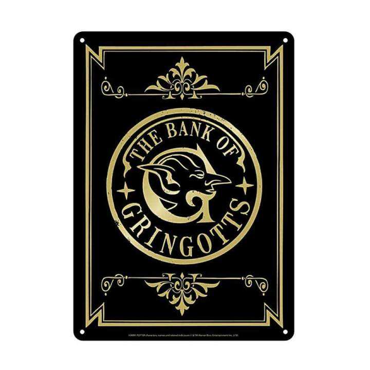 Genuine Harry Potter The Bank of Gringotts Logo A5 Steel Sign Tin Wall ...