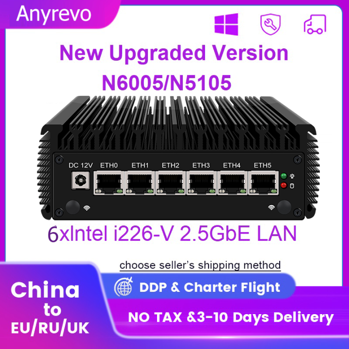 6*LAN 2.6G i226 pfSense Firewall Mini PC Intel Quad Core Celeron N5105 ...