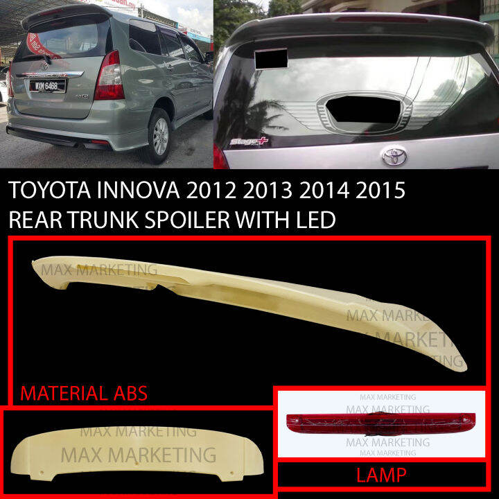 TOYOTA INNOVA 2012-2015 REAR TRUNK SPOILER WITH LED ABS SKIRT LIP ...