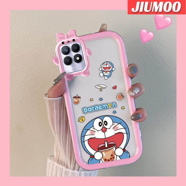 JIUMOO Casing For Realme 8i Realme Narzo 50 Case Cartoon Cute Doraemon ...