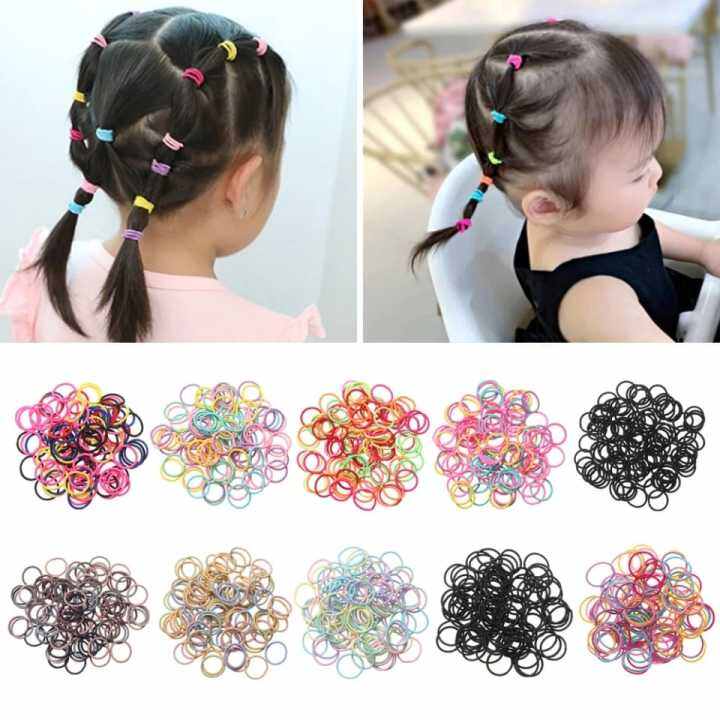 TS 100 Pcs Ikatan Rambut Style Korea + Pouch / Pengikat Rambut Karet ...