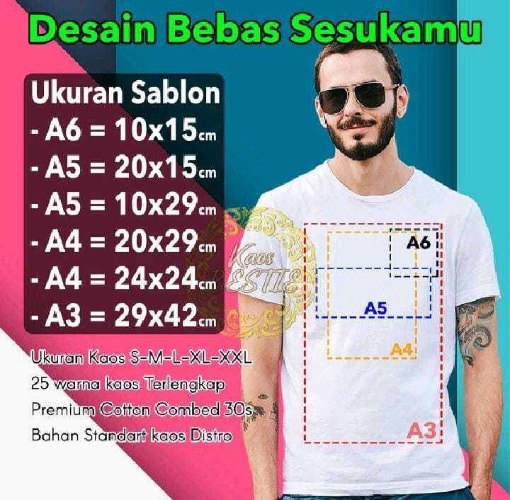 Tambahan Ukuran Sablon , Depan atau Belakang | Lazada Indonesia