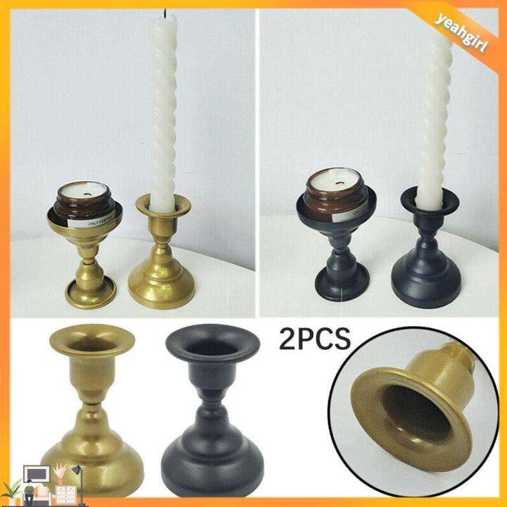 YEAHGIRL 2PCS Retro Classical Wrought Iron Home Decor Candle Base Party ...