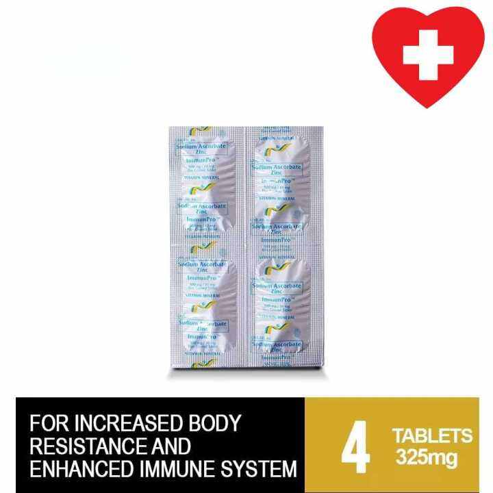 Immunpro Sodium Ascorbate with Zinc 4 Tablets | Lazada PH