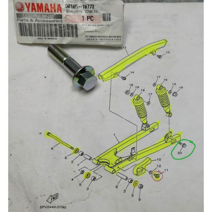 RXZ (100% YAMAHA ORIGINAL) ABSORBER SCREW 90105-10778 | Lazada