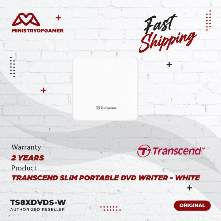 Transcend Slim Portable DVD Writer - White (TS8XDVDS-W) | Lazada