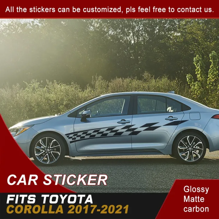 For Toyota Corolla 2017 2018 2019 2020 2021 Car Decals Side Body Stripe ...